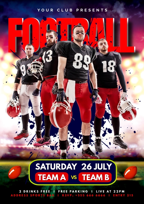 FOOTBALL POSTER Template | PosterMyWall