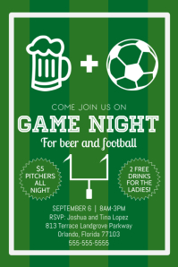 Football Soccer Match Bar Promo Flyer Poster Template | PosterMyWall