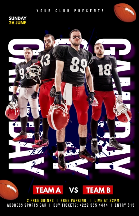 FOOTBALL POSTER Template | PosterMyWall