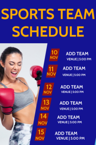 Football Team Schedule Poster Template | PosterMyWall