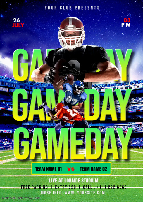 FOOTBALL POSTER Template | PosterMyWall