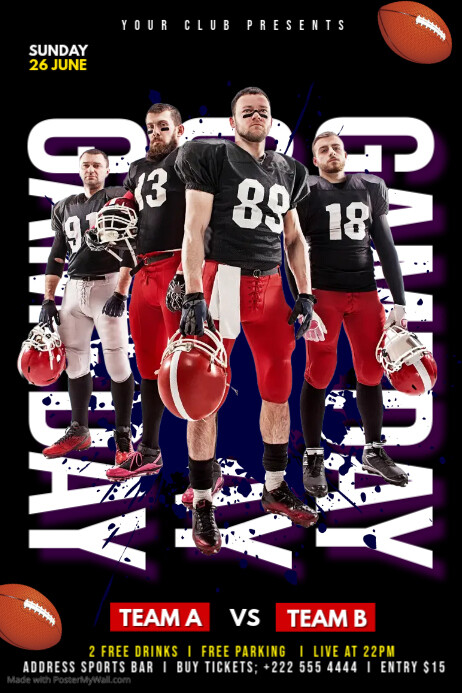 FOOTBALL POSTER Template | PosterMyWall