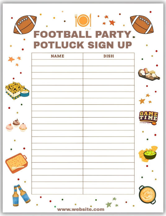 Copy of Football potluck sign up flyer | PosterMyWall