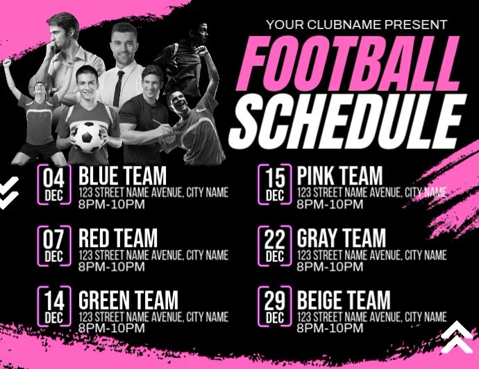 Football Schedule Template | PosterMyWall