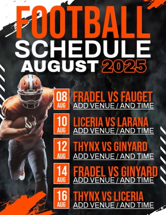 Copy of Football Schedule | PosterMyWall
