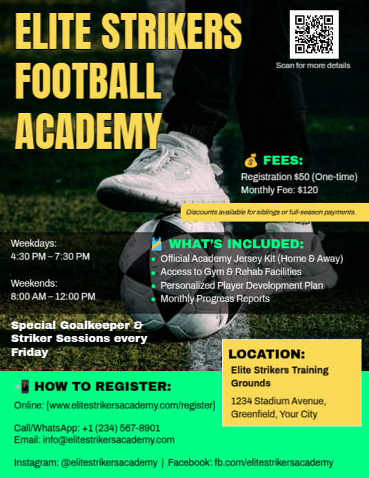 Copy of Football Soccer Academy Poster | PosterMyWall