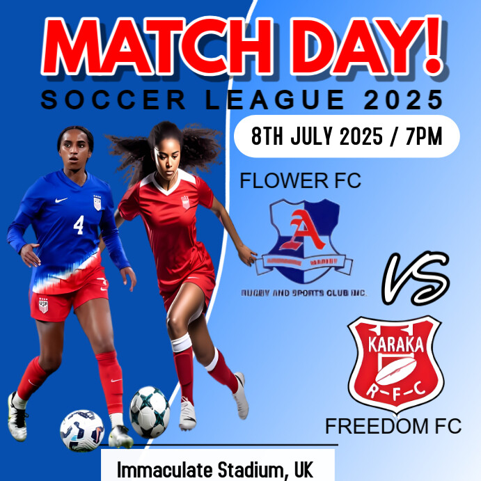 Copy of Football soccer fixtures design template | PosterMyWall