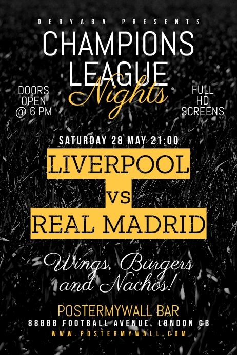 Football Soccer Match Bar Promo Flyer Poster Template | PosterMyWall