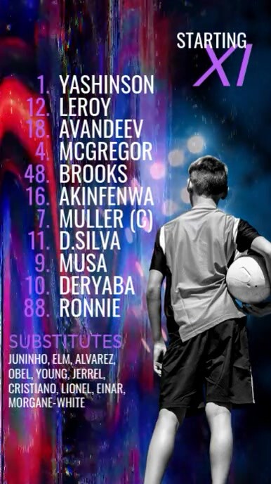 Football Soccer Team Squad Starting Line-Up Eleven Template | PosterMyWall