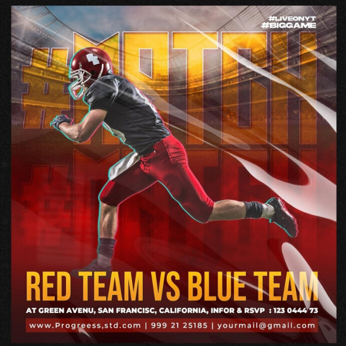 Football social media template Modelo | PosterMyWall