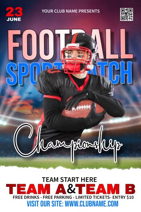 Football Sport Championship Template | PosterMyWall