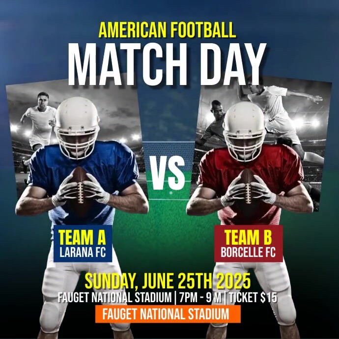 Football Sport Game Template | PosterMyWall