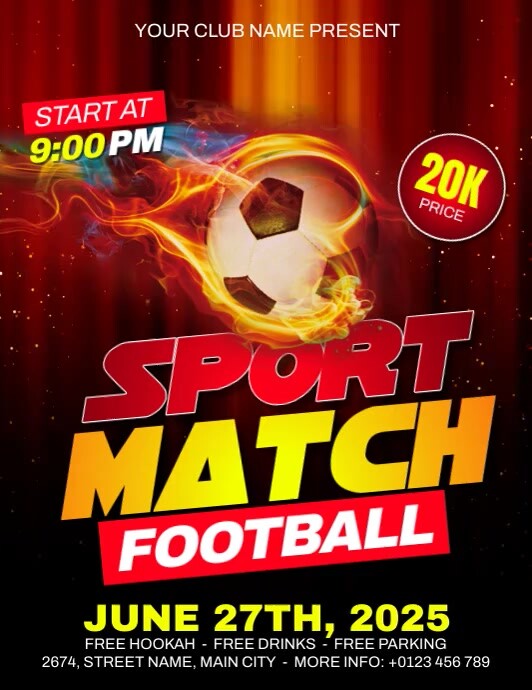 Football Sport Match Template | PosterMyWall