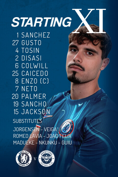 Copy of Football Starting Lineup Poster Design | PosterMyWall