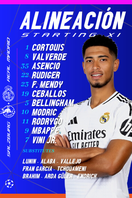 Copy of Football Starting XI Poster Design | PosterMyWall