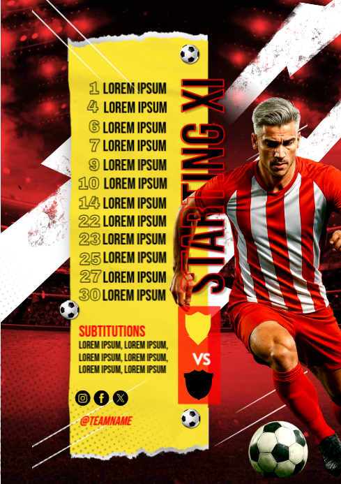 Football Starting XI Template | PosterMyWall