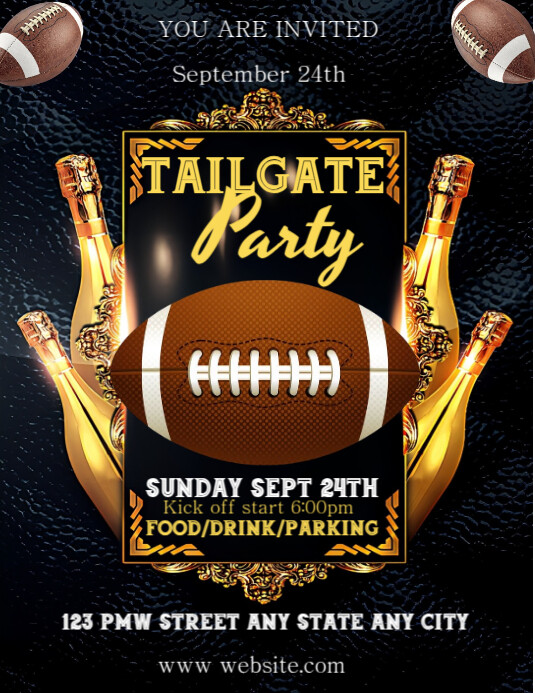 Football tailgate party flyer Template | PosterMyWall