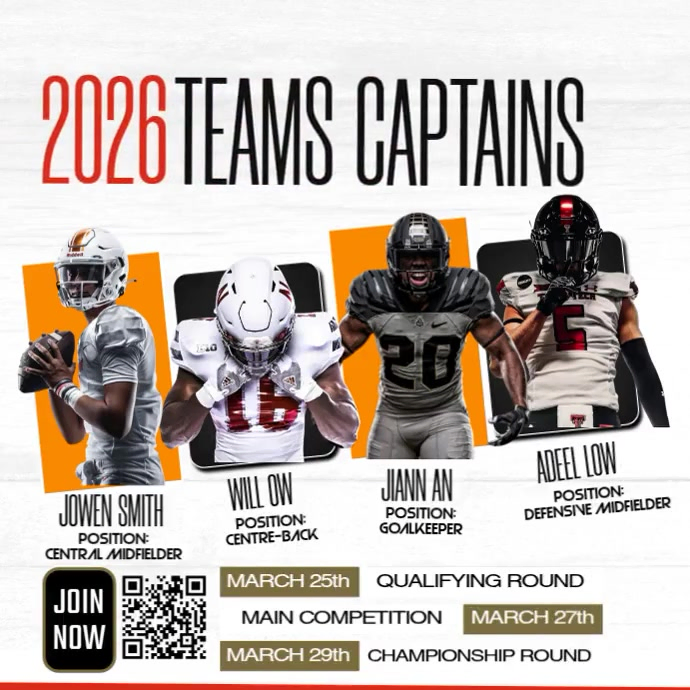 Football Team Captains Poster Template | PosterMyWall