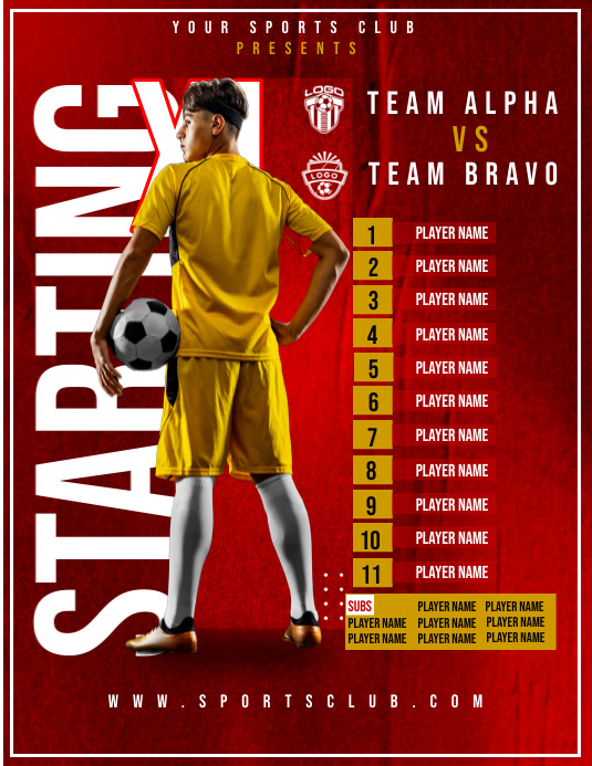 Football Team match Flyer Template | PosterMyWall