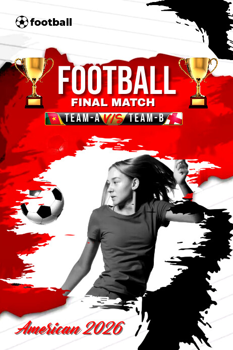 FOOTBALL TEMPLATE. | PosterMyWall