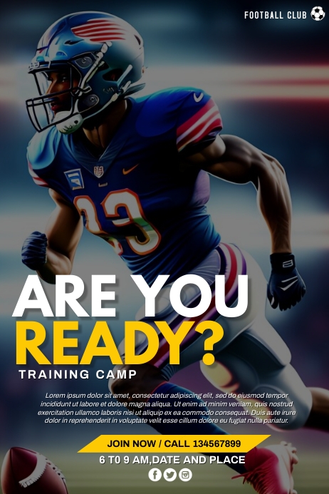 football template.e | PosterMyWall