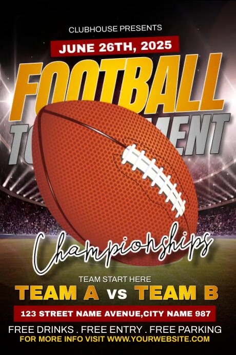 Football Tournament Championships Template | PosterMyWall