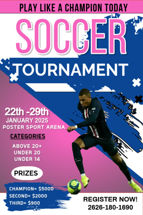 Copy of Football tournament competition poster design template ...