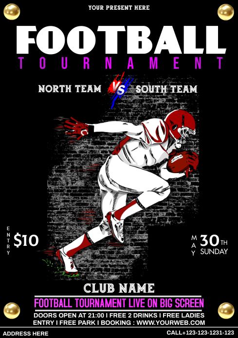 Football Tournament Template | PosterMyWall