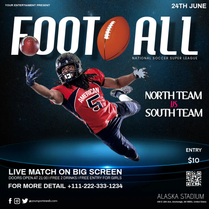 Copy of Football tournament game league championship | PosterMyWall