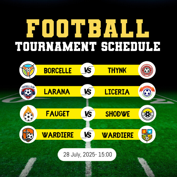Football Tournament Schedule Template | PosterMyWall