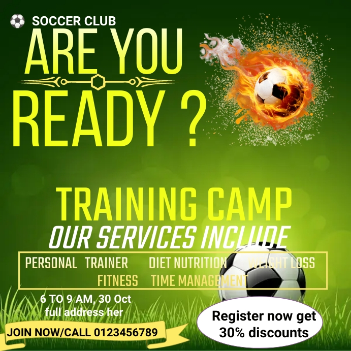 Football training Template | PosterMyWall