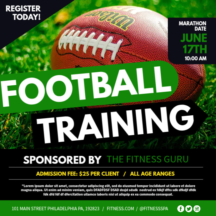 Football training Template | PosterMyWall