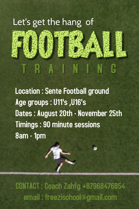football training poster Template | PosterMyWall