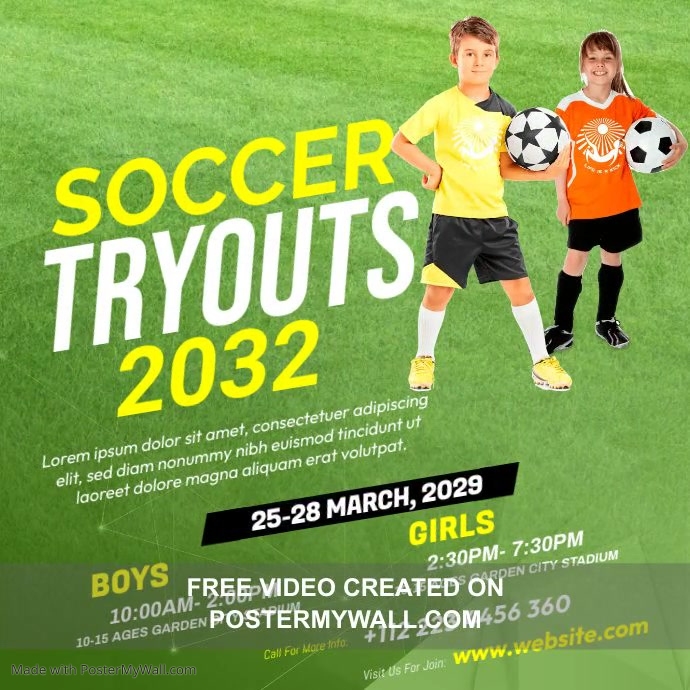 Football Tryouts Ad Template | PosterMyWall