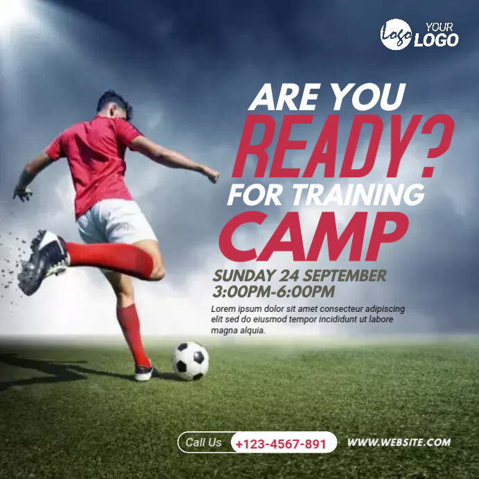 Football Tryouts Ad Template | PosterMyWall