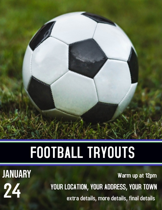 Football Tryouts Template | PosterMyWall