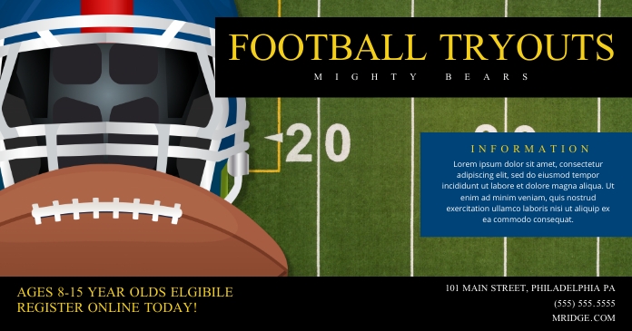 Copy of Football Tryouts | PosterMyWall