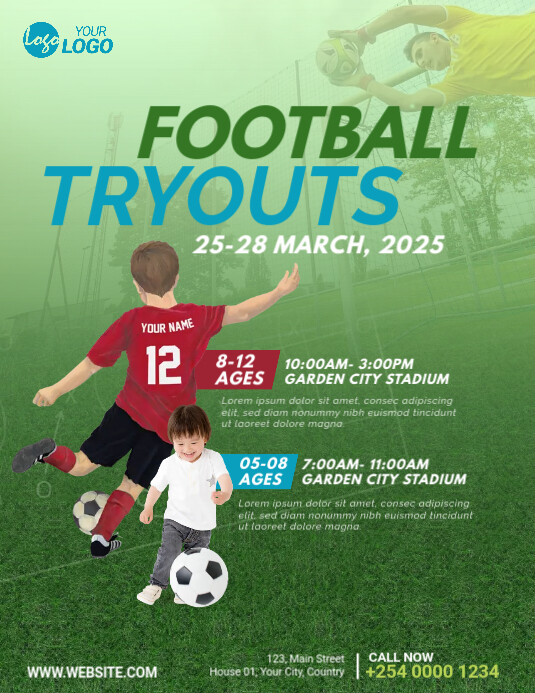 Football Tryouts Flyer Template | PosterMyWall