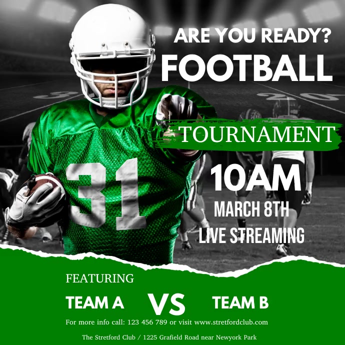 Copy of football video | PosterMyWall