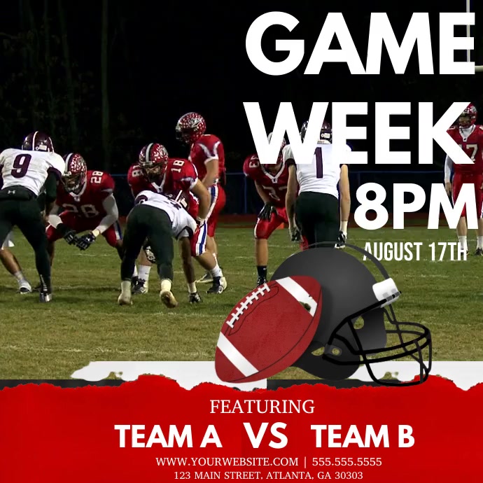 FOOTBALL VIDEO POSTER TEMPLATE | PosterMyWall