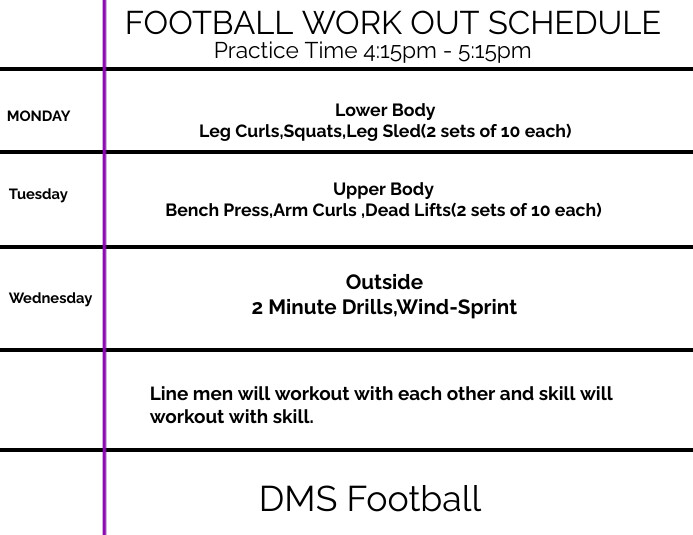 Football workout schedule Template | PosterMyWall