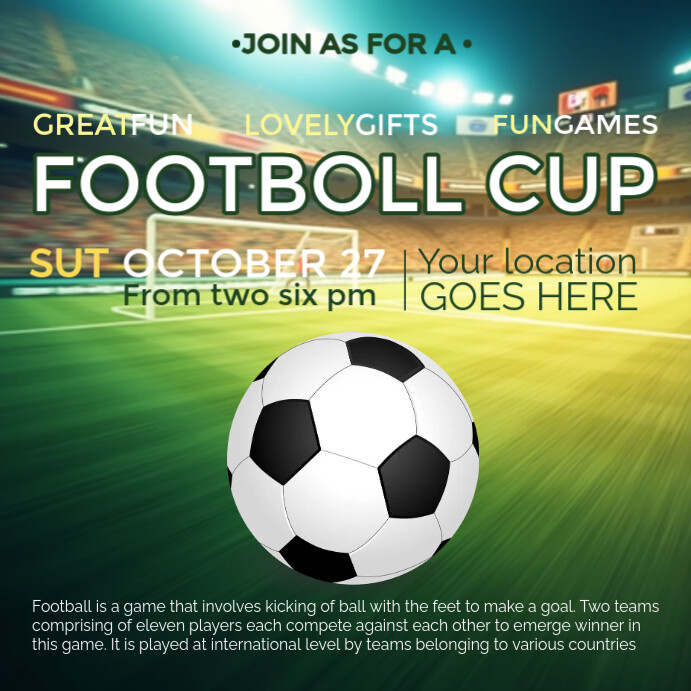 Copy of Footboll cup tamplate | PosterMyWall