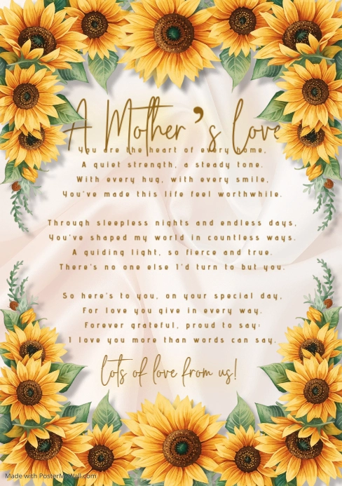 For grandma, with love poem card navy background flowers Template ...
