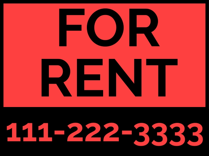 FOR RENT SIGN Template | PosterMyWall