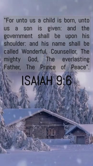 Plantilla de For unto us a child is born bible text design template ...