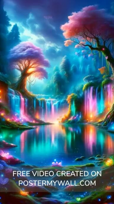 forest waterfalls background video Template | PosterMyWall