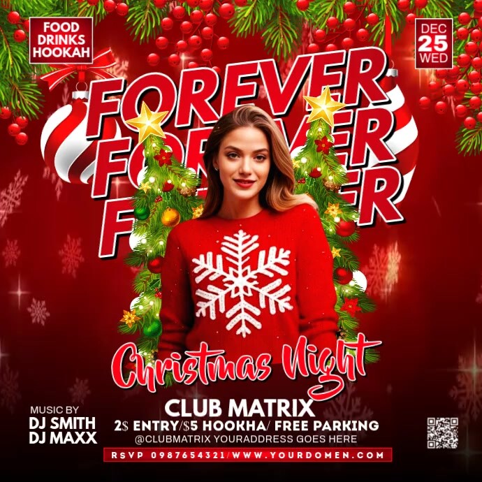 Plantilla de Forever Christmas night | PosterMyWall