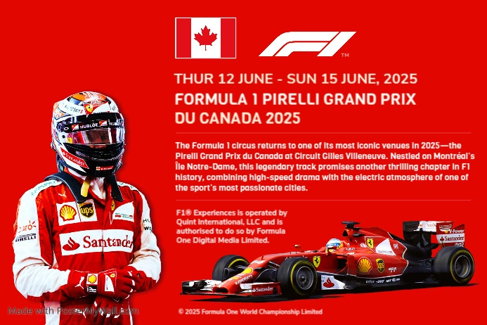 Formula 1 Pirelli Grand Prix Du Canada 2025 Template | PosterMyWall