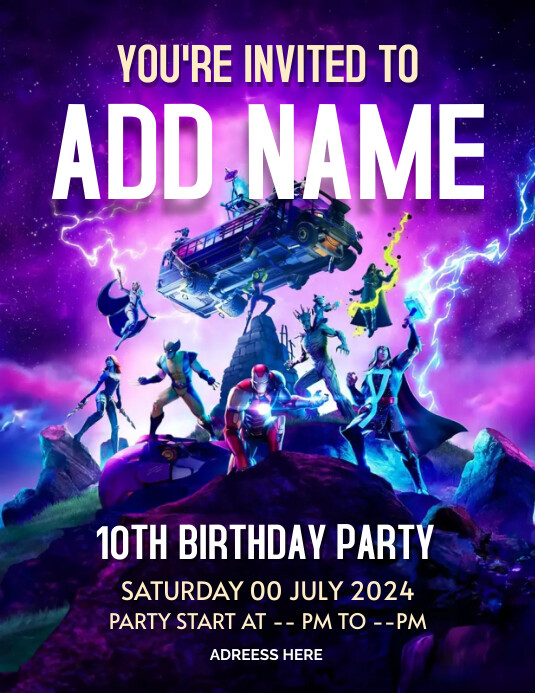 Copy of FORTNITE BDAY INVITATION | PosterMyWall