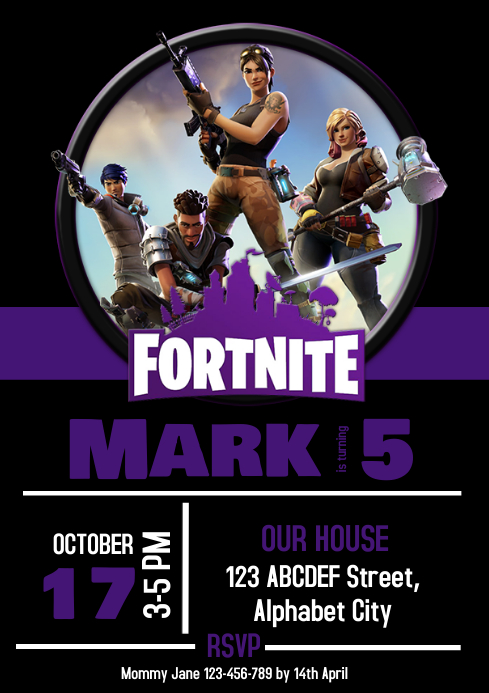 Copy of Fortnite Birthday Invitation | PosterMyWall